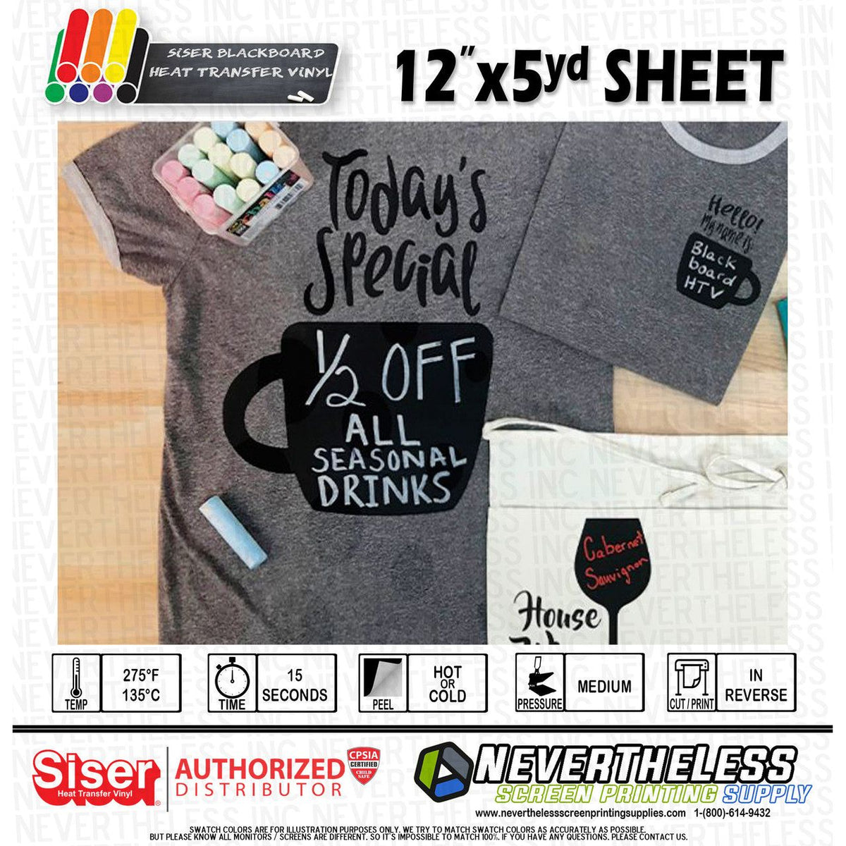 Siser Blackboard HTV Heat Transfer Vinyl - 12"x5yd Sheet — Nevertheless ...