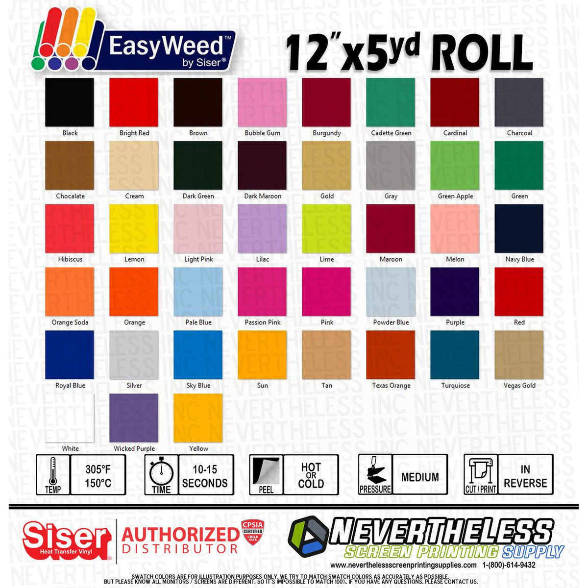 Siser Easyweed HTV Heat Transfer Vinyl - 12"x5yd — Nevertheless Screen ...