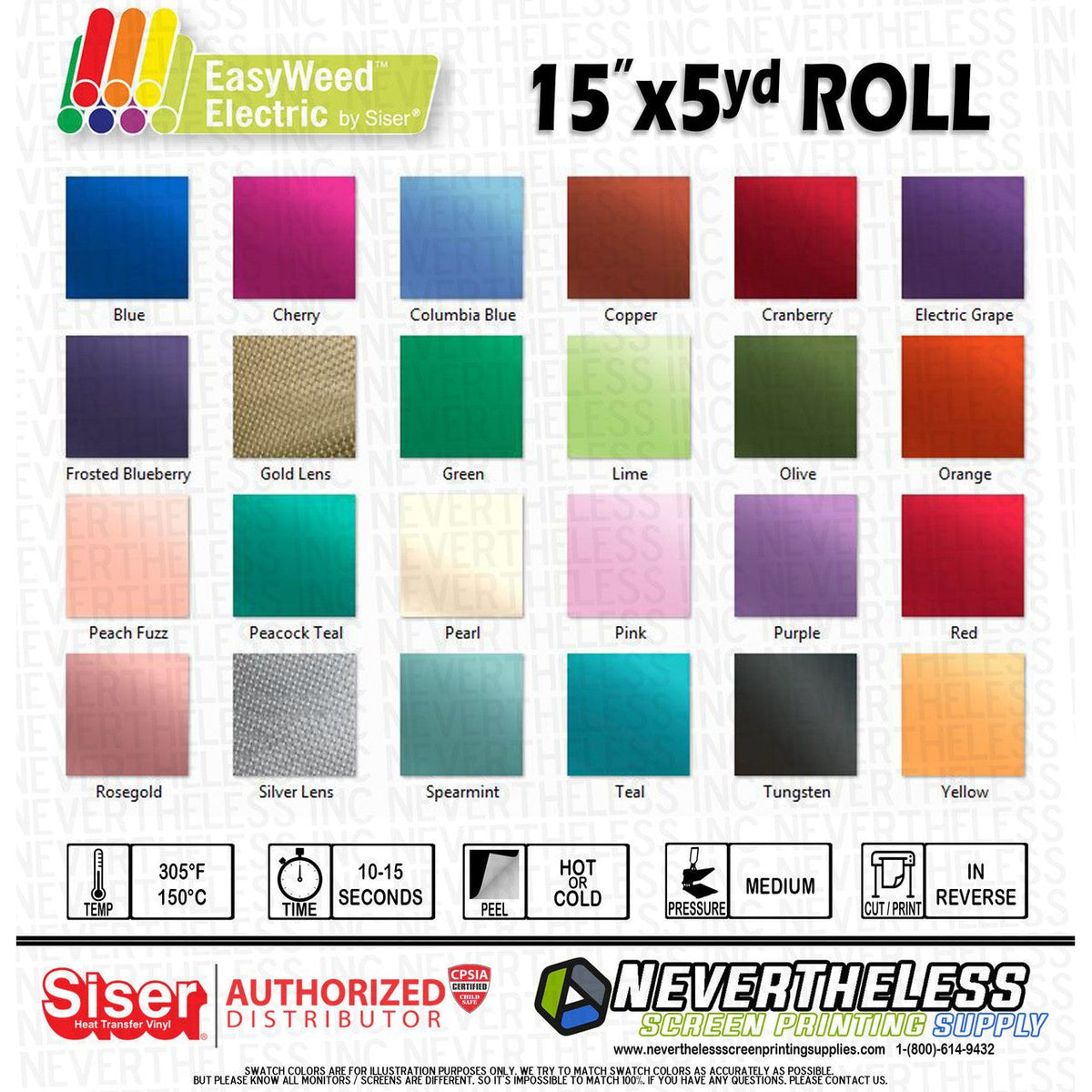 Siser Easyweed Electric HTV Heat Transfer Vinyl - 15"x5yd - CLOSE OUT ...